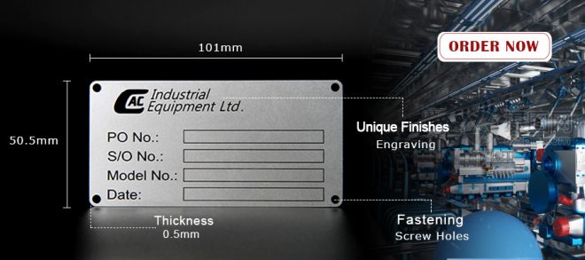 Custom Stainless Steel Data Metal Name Plate For Equipment ...